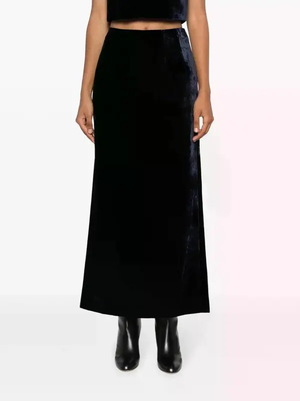 Fendi Zip-embellished Velvet Maxi Skirt
