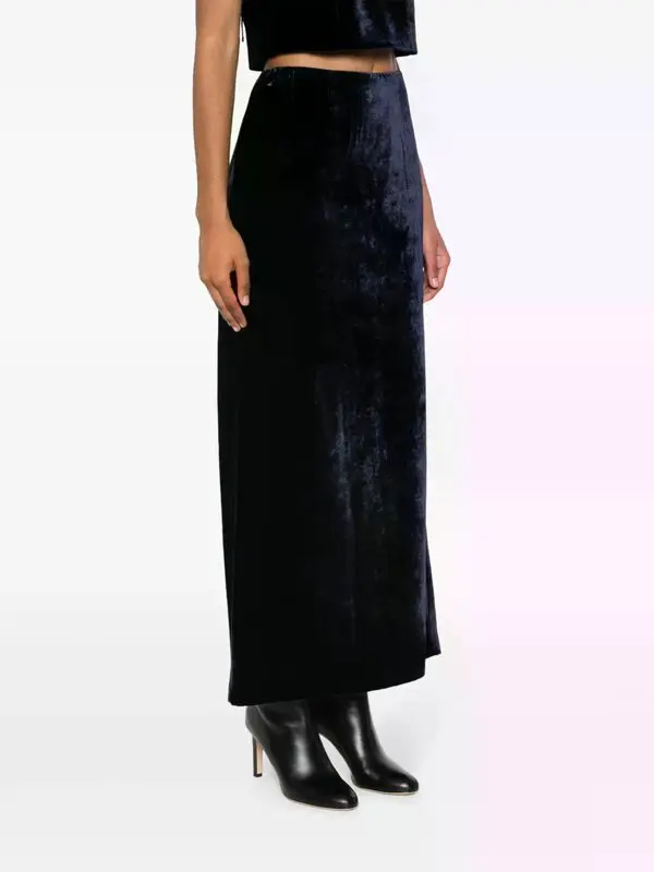 Fendi Zip-embellished Velvet Maxi Skirt