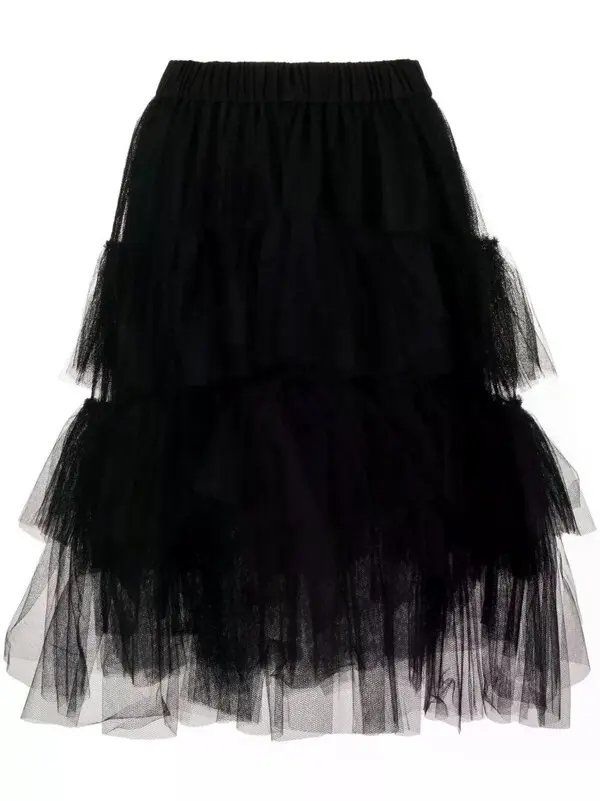 Simone Rocha Tiered Tulle Skirt - Black