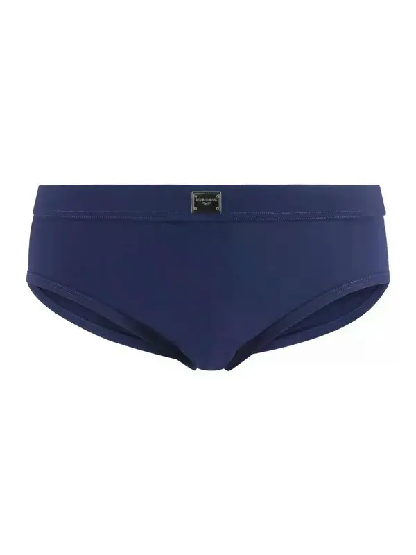 Dolce & Gabbana Logo-patch Swim Trunks - Blue