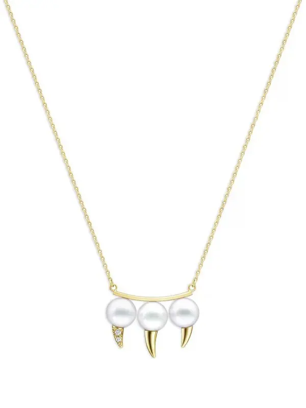 TASAKI Collection Line Danger Fang Pearl Necklace - Gold