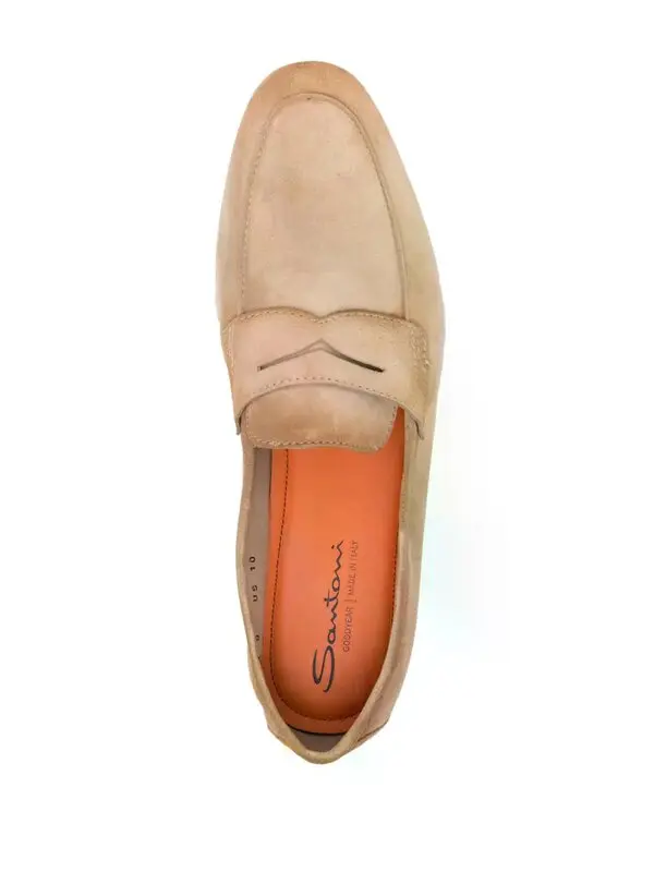 Santoni Suede Penny Loafers