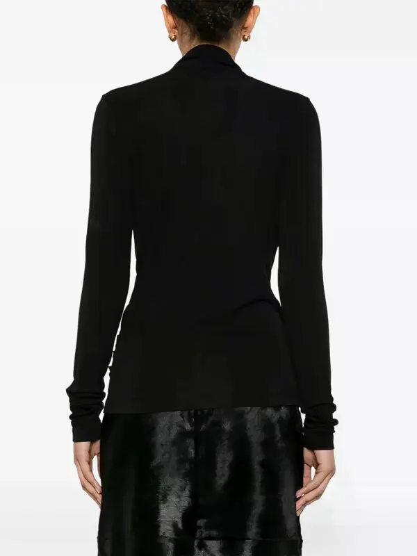 TOTEME Overlapped Jersey Blouse - Black