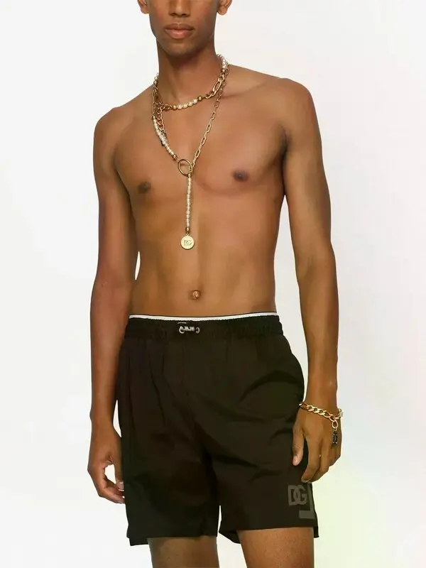 Dolce & Gabbana Monogram Print Thigh-length Swim Shorts