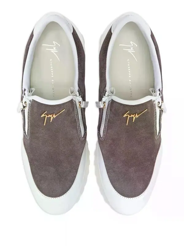 GIUSEPPE ZANOTTI Ilde Run Double-zip Low-top Sneakers - Grey