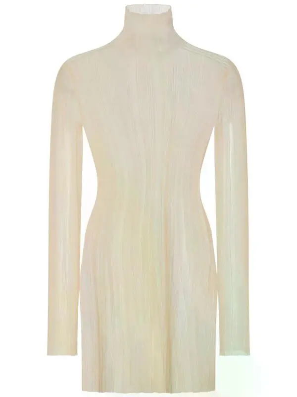 Rosetta Getty Sheer Plissé Dress - Neutrals