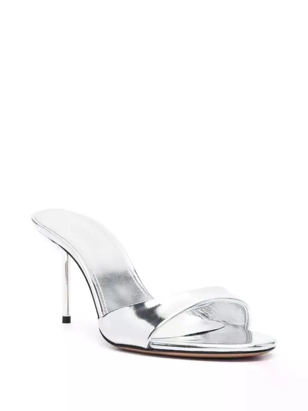 Paris Texas Lidia 70mm Leather Mules - Silver