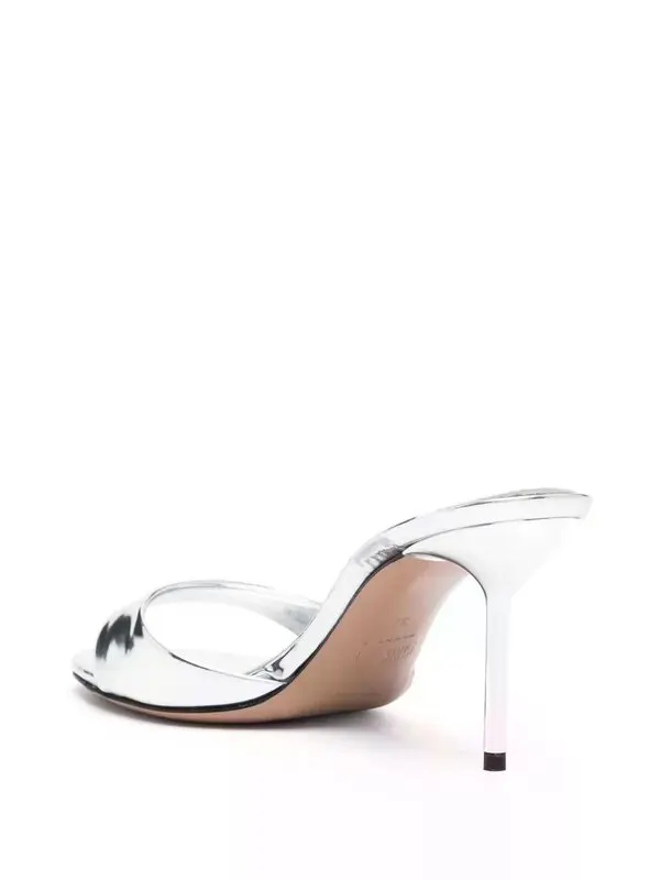 Paris Texas Lidia 70mm Leather Mules - Silver