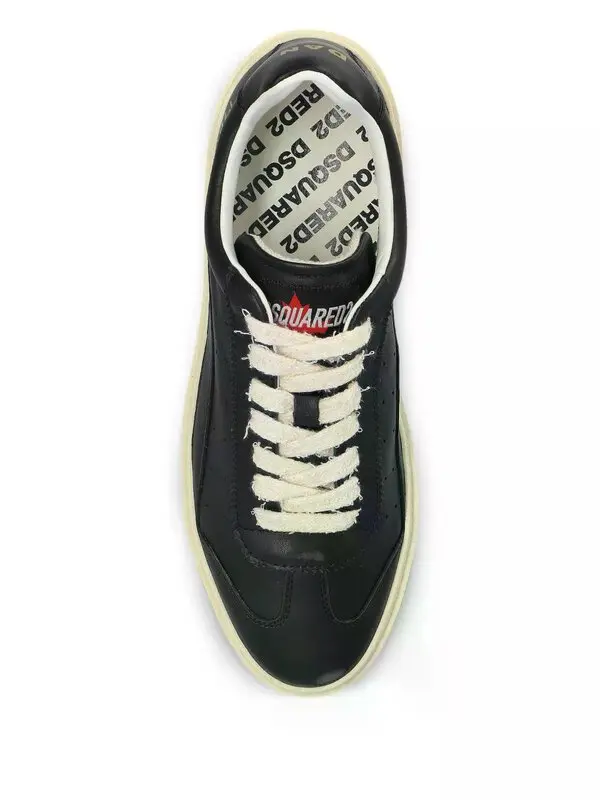 Dsquared2 Perforated Leather Lace-up Sneakers - Black