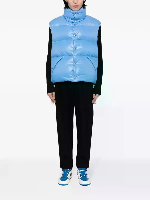 Khrisjoy Logo-tape Shiny Puffer Gilet - Blue
