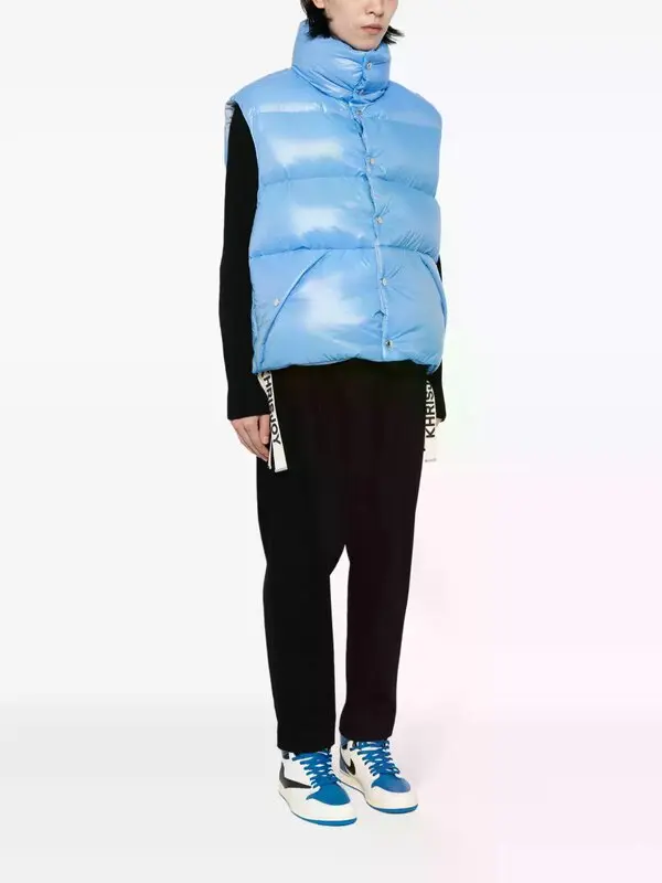 Khrisjoy Logo-tape Shiny Puffer Gilet - Blue