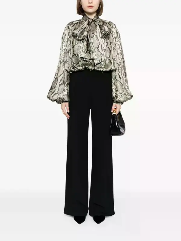 Balmain Snakeskin-print Silk Blouse