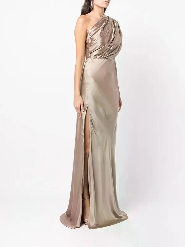 Michelle Mason Silk Asymmetrical Gown
