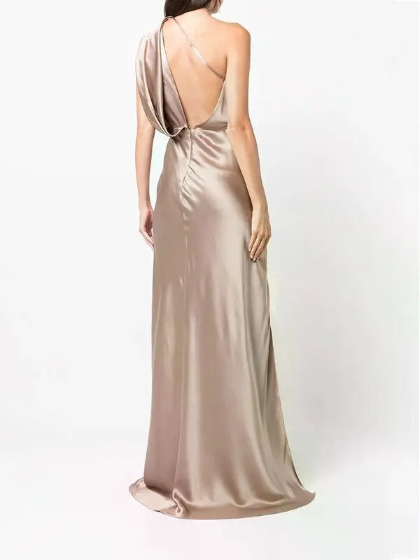 Michelle Mason Silk Asymmetrical Gown