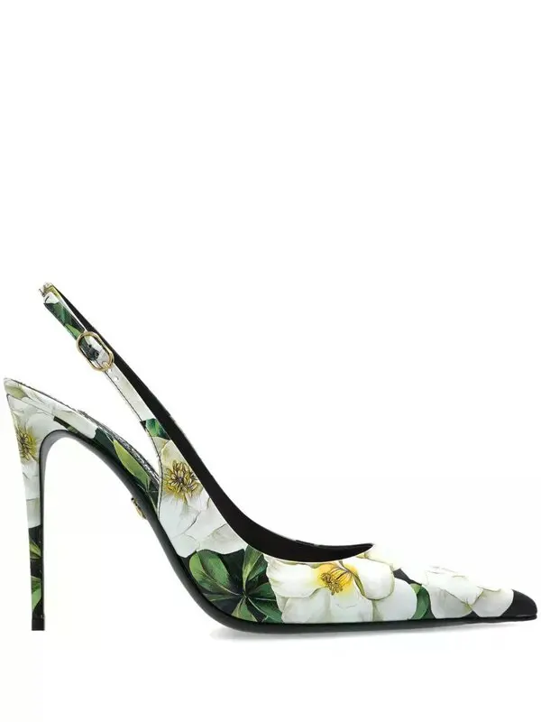 Dolce & Gabbana 120mm Floral-print Slingback Pumps - White