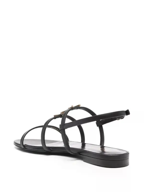 Saint Laurent Cassandra Flat Sandals - Black