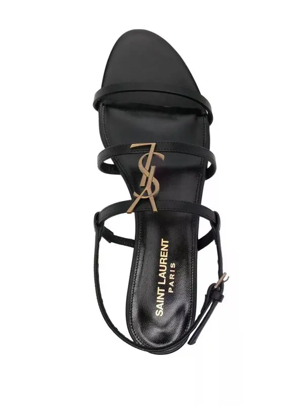 Saint Laurent Cassandra Flat Sandals - Black