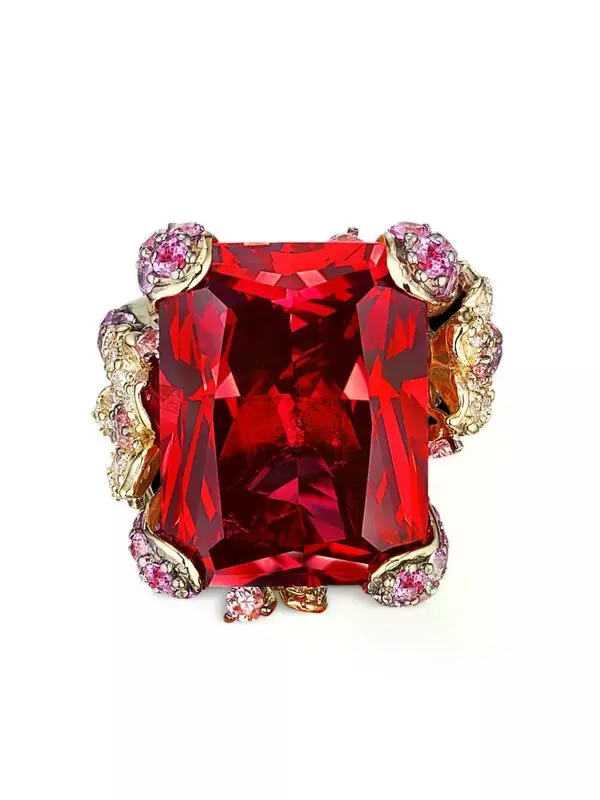 ANABELA CHAN 18kt Yellow Gold Vermeil Ruby Cinderella Gemstone Ring - Red