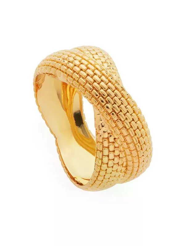 Monica Vinader Woven Cross Ring - Gold