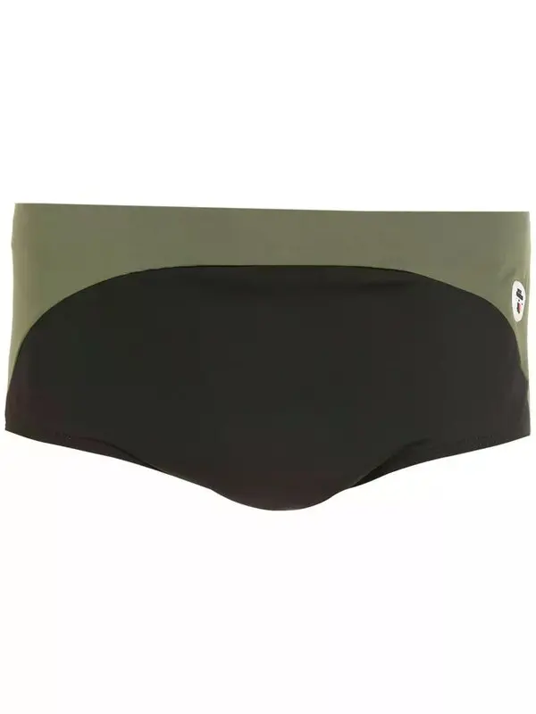 AMIR SLAMA Colourblock Swimming Trunks - Black