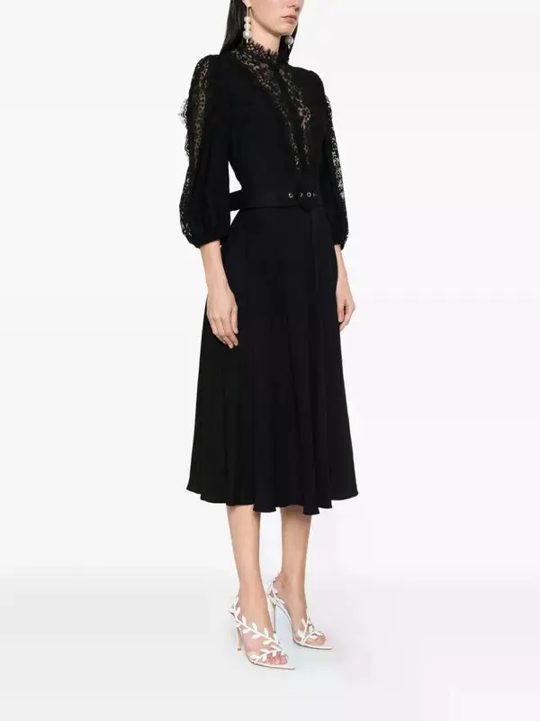 NISSA Lace-detailed Midi Dress
