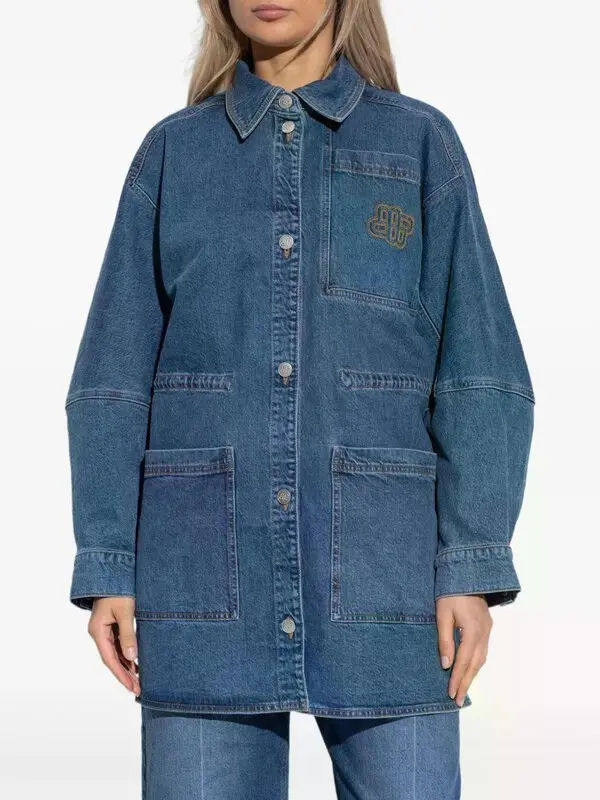 Munthe Embroidered Denim Shirt Jacket
