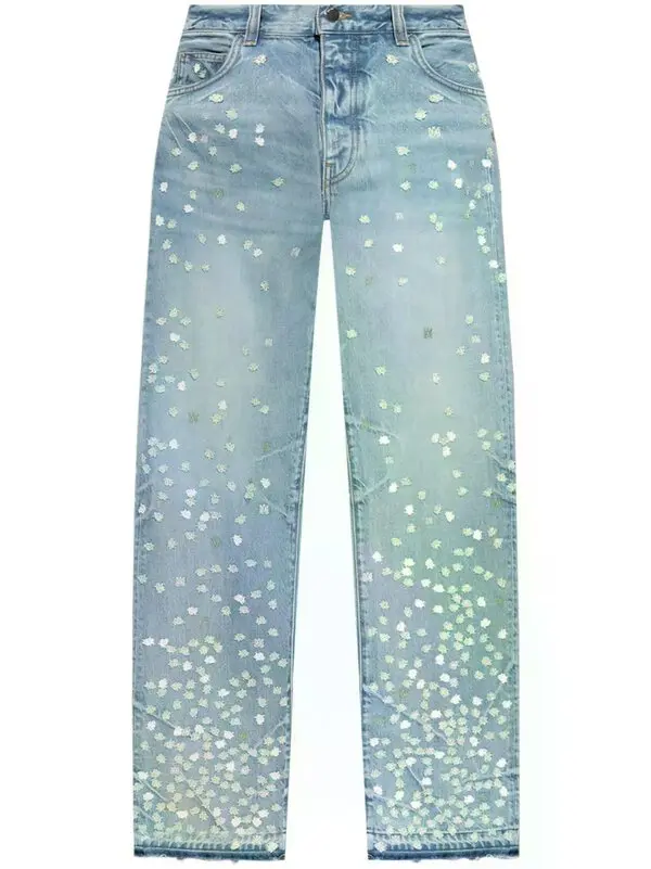 Amiri Spot-appliquéd Straight-leg Jeans