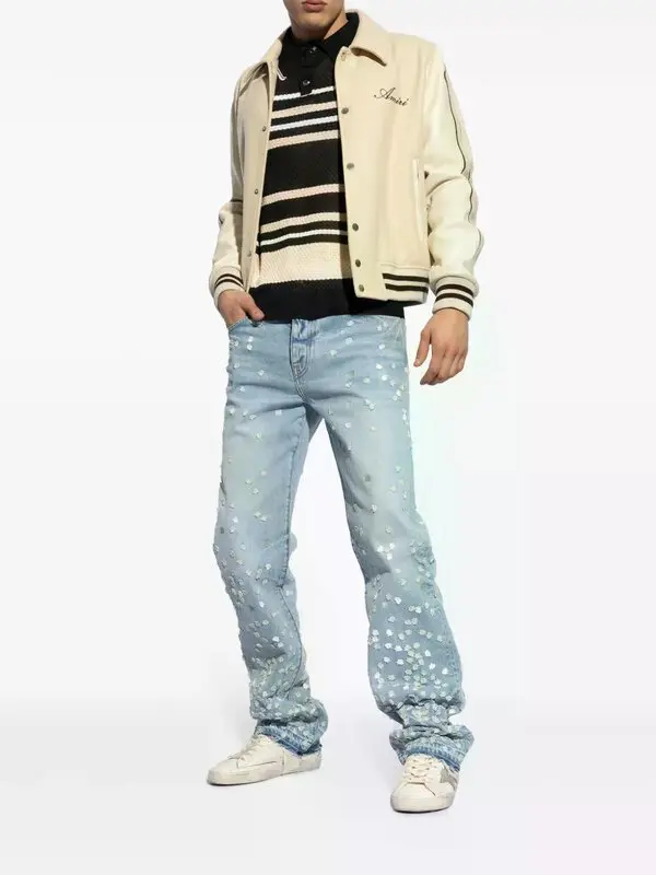 Amiri Spot-appliquéd Straight-leg Jeans