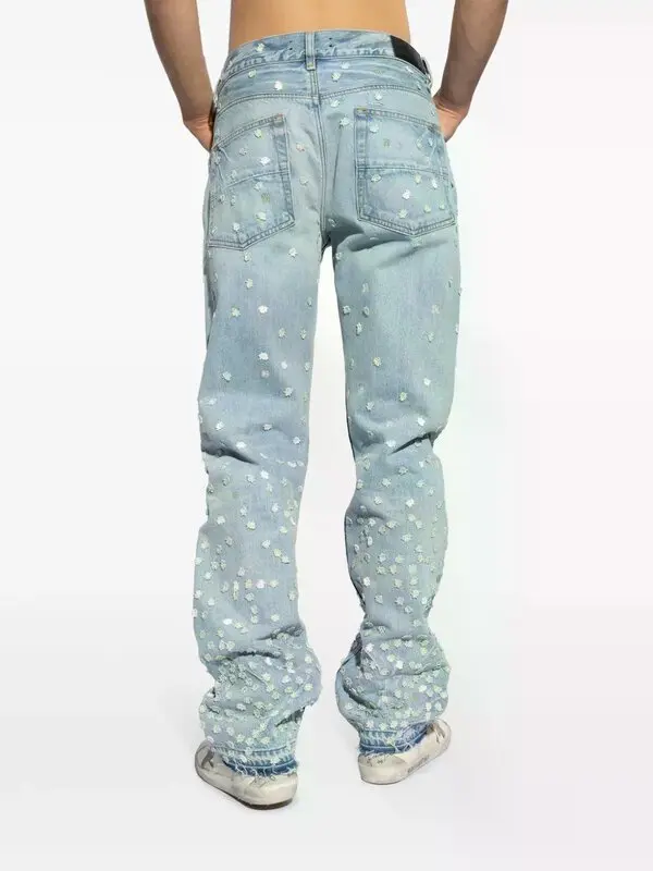 Amiri Spot-appliquéd Straight-leg Jeans