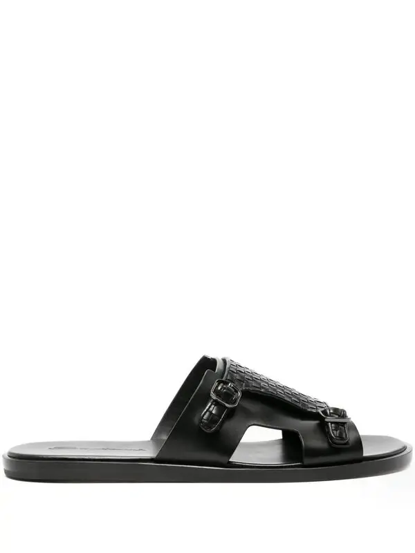 Santoni Duo Leather Slides