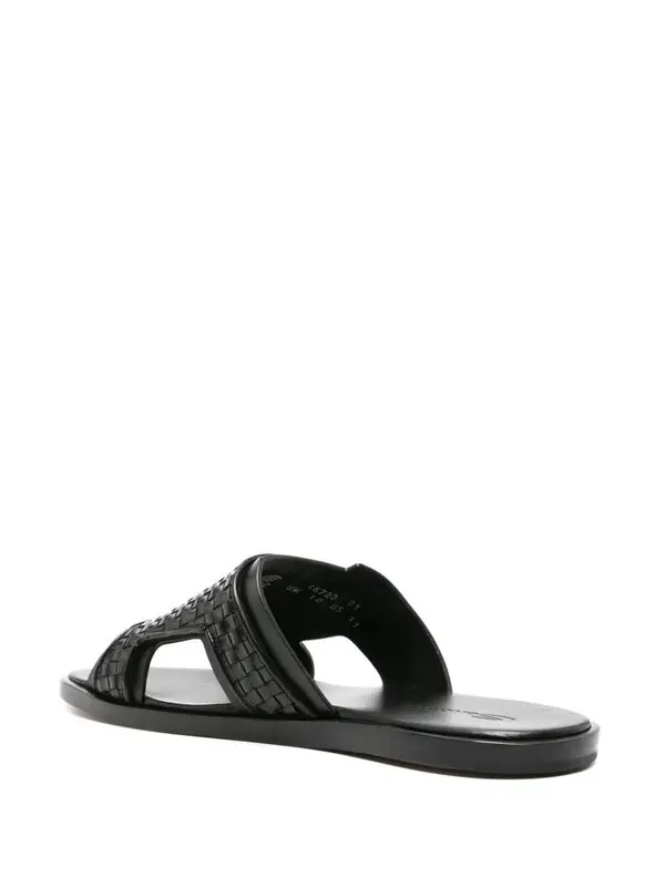 Santoni Duo Leather Slides