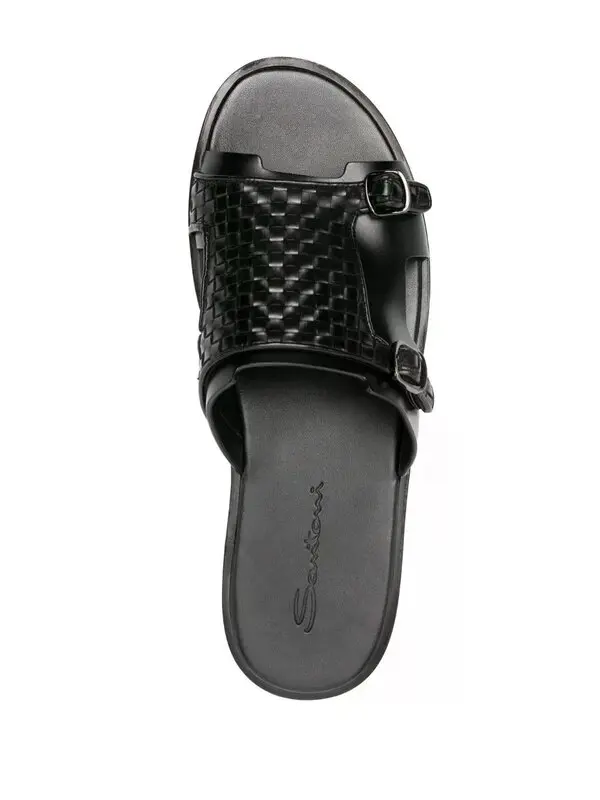 Santoni Duo Leather Slides