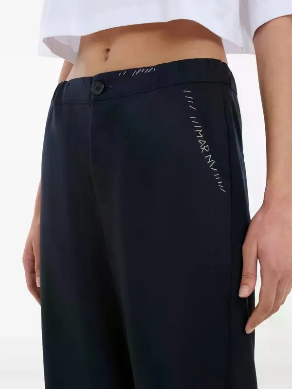 Marni Logo-embroidered Tapered Trousers