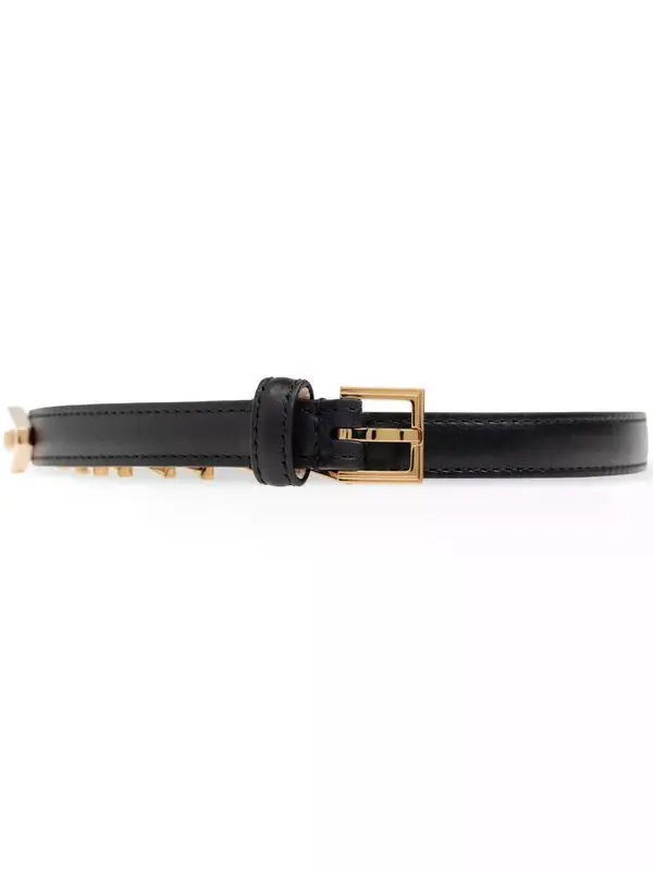 Versace V2025 Chain Leather Belt - Black
