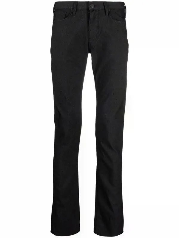 Emporio Armani Logo-plaque Slim-fit Trousers