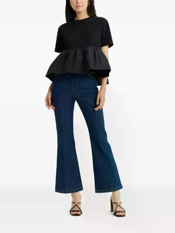 PATOU Ruffle-hem T-shirt - Black