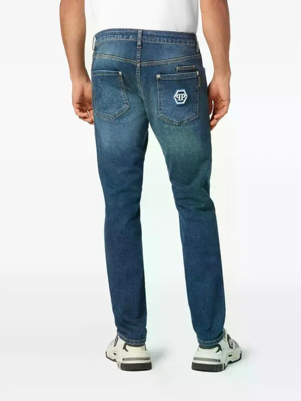 Philipp Plein Logo-plaque Jeans - Blue