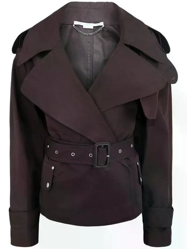 Stella McCartney Belted Cropped Trench Jacket - Brown