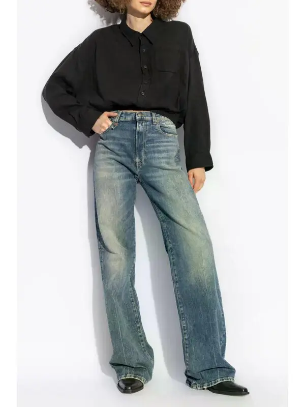 R13 Logo Patch Jeans - Blue