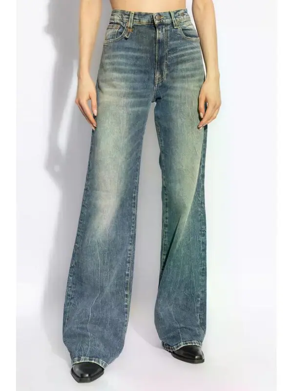 R13 Logo Patch Jeans - Blue