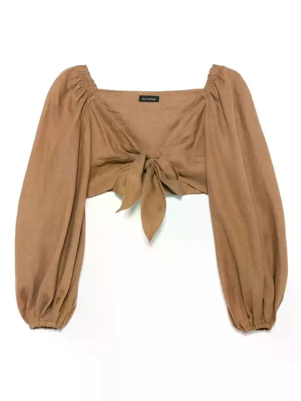 ACTUALEE Tie-fastening Blouse - Brown