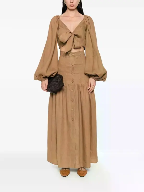 ACTUALEE Tie-fastening Blouse - Brown