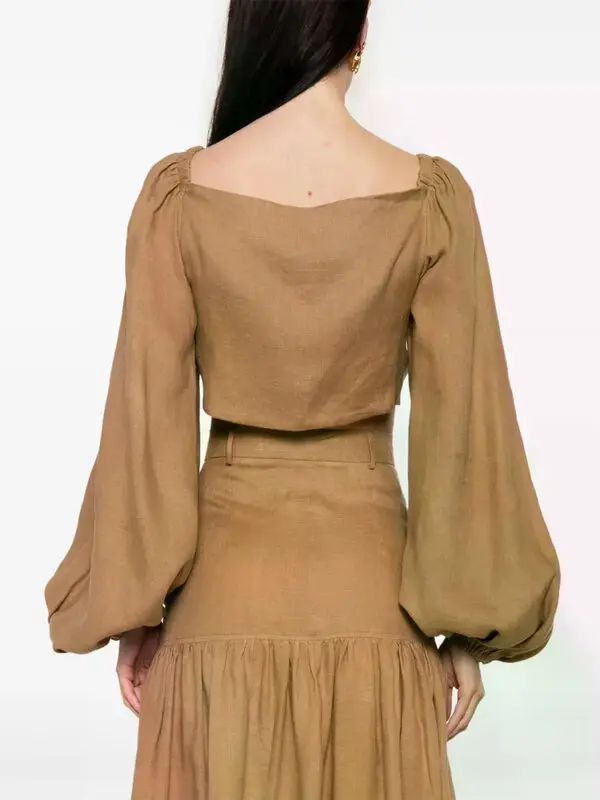 ACTUALEE Tie-fastening Blouse - Brown