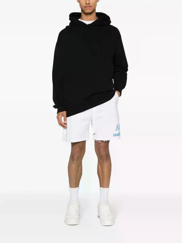 Amiri Rubberised-logo Cotton Shorts