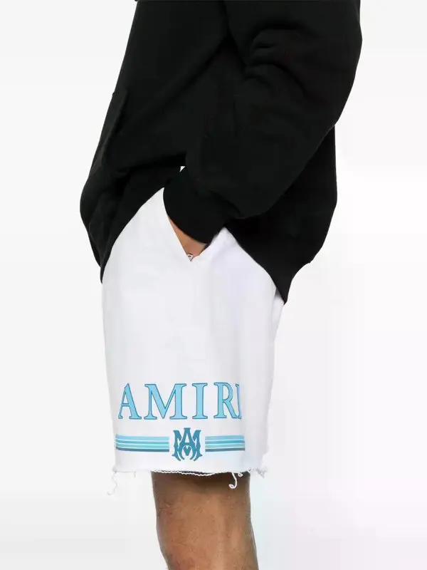 Amiri Rubberised-logo Cotton Shorts