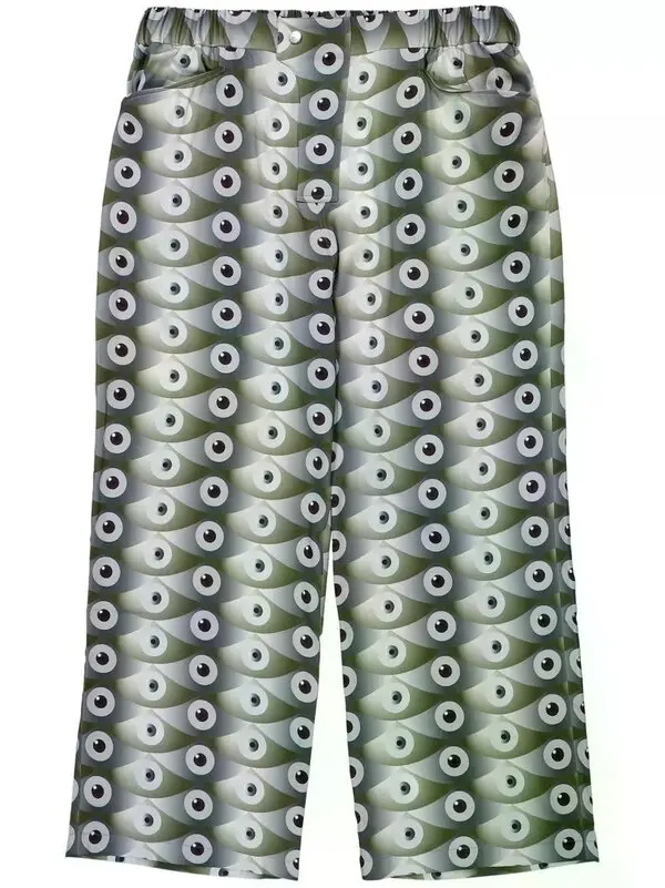 GMBH Eye-print Wide-leg Trousers - Green
