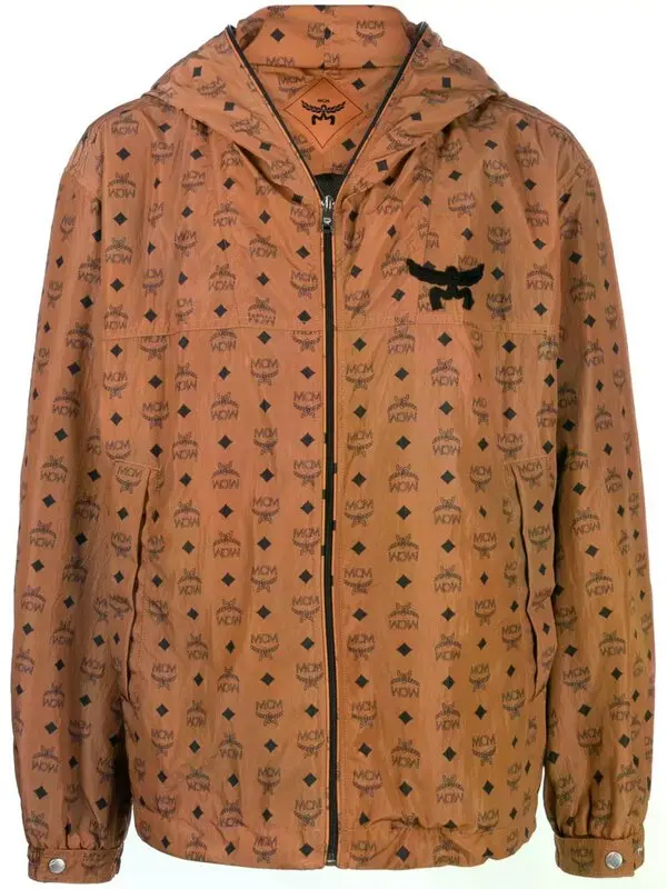 Mcm Monogram-print Hooded Jacket