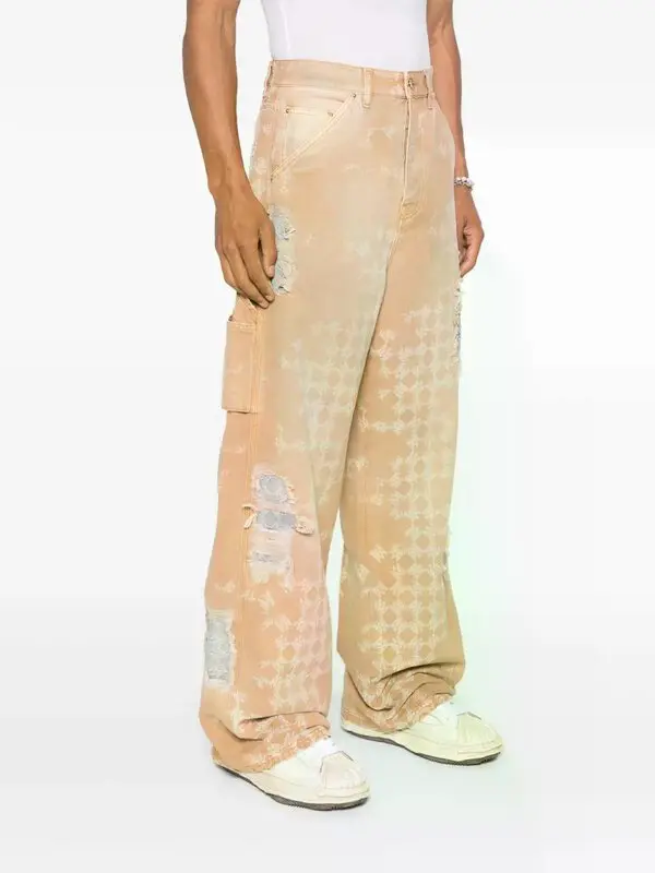 Amiri Distressed Straight-leg Jeans