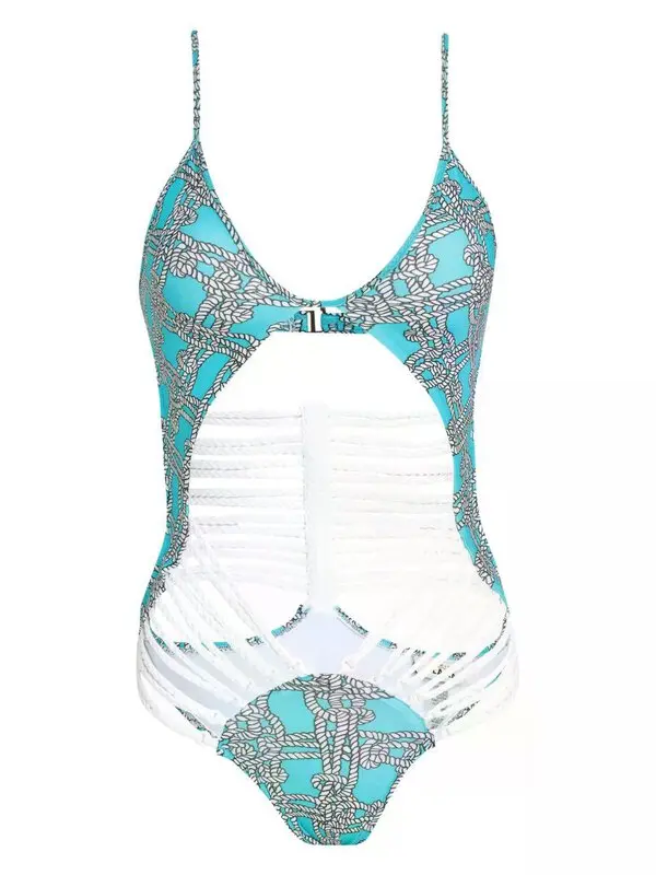 AMIR SLAMA Rope-detailing Swimsuit - Blue