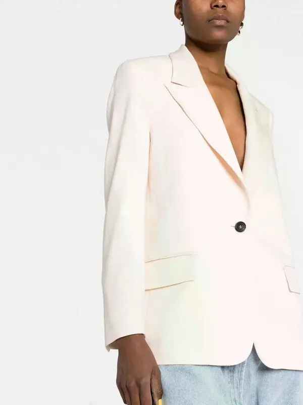 MSGM Single-breasted Crepe Blazer - Neutrals